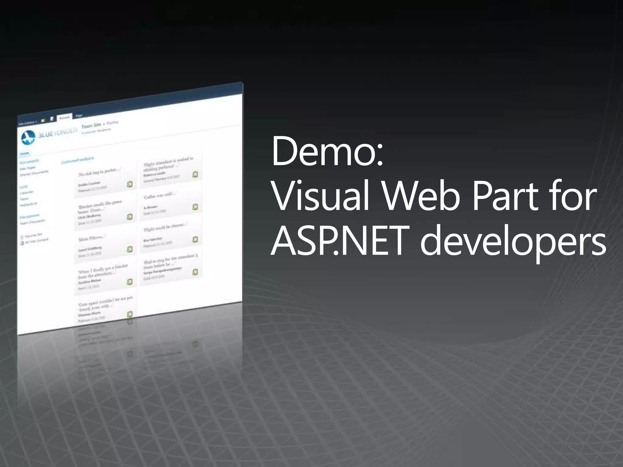SharePoint 2010 developer overview (in Visual Studio 2010) | PPT
