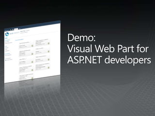 SharePoint 2010 developer overview (in Visual Studio 2010) | PPT