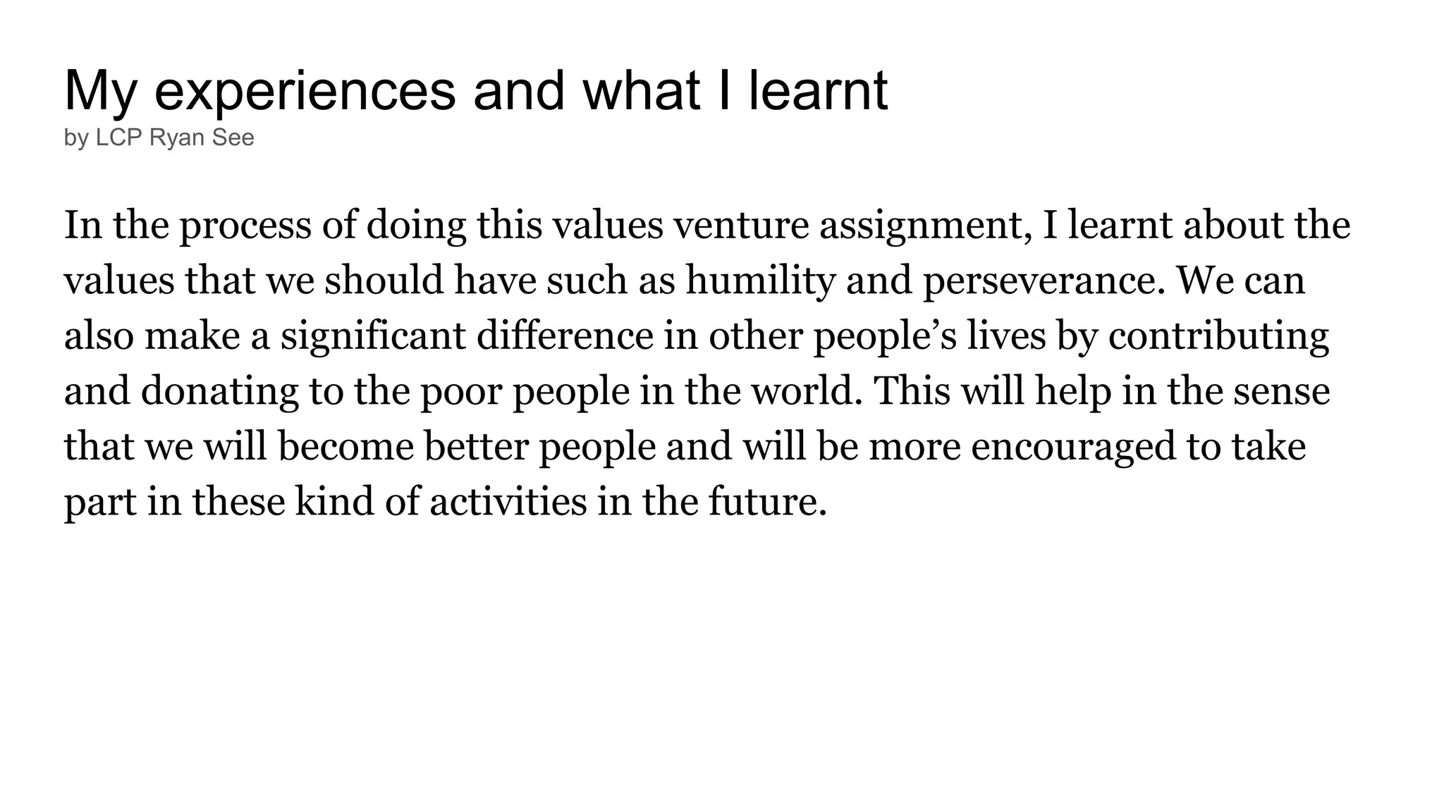 Bb values venture | PPT