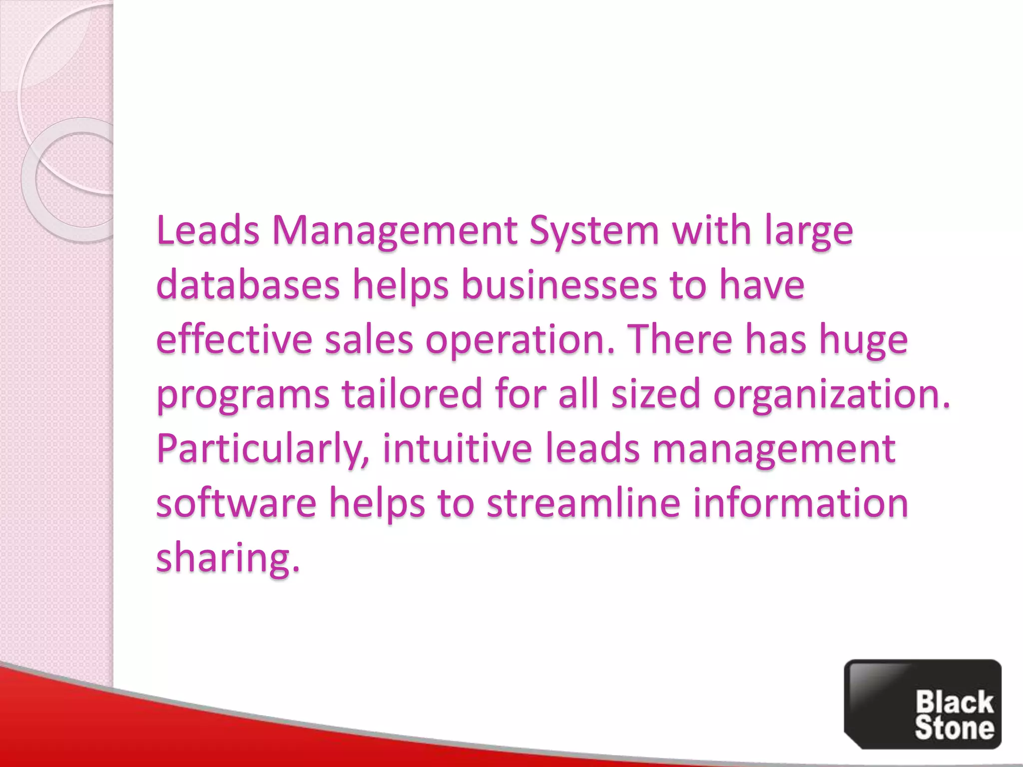 Leads Management Software For Businesses | PPT
