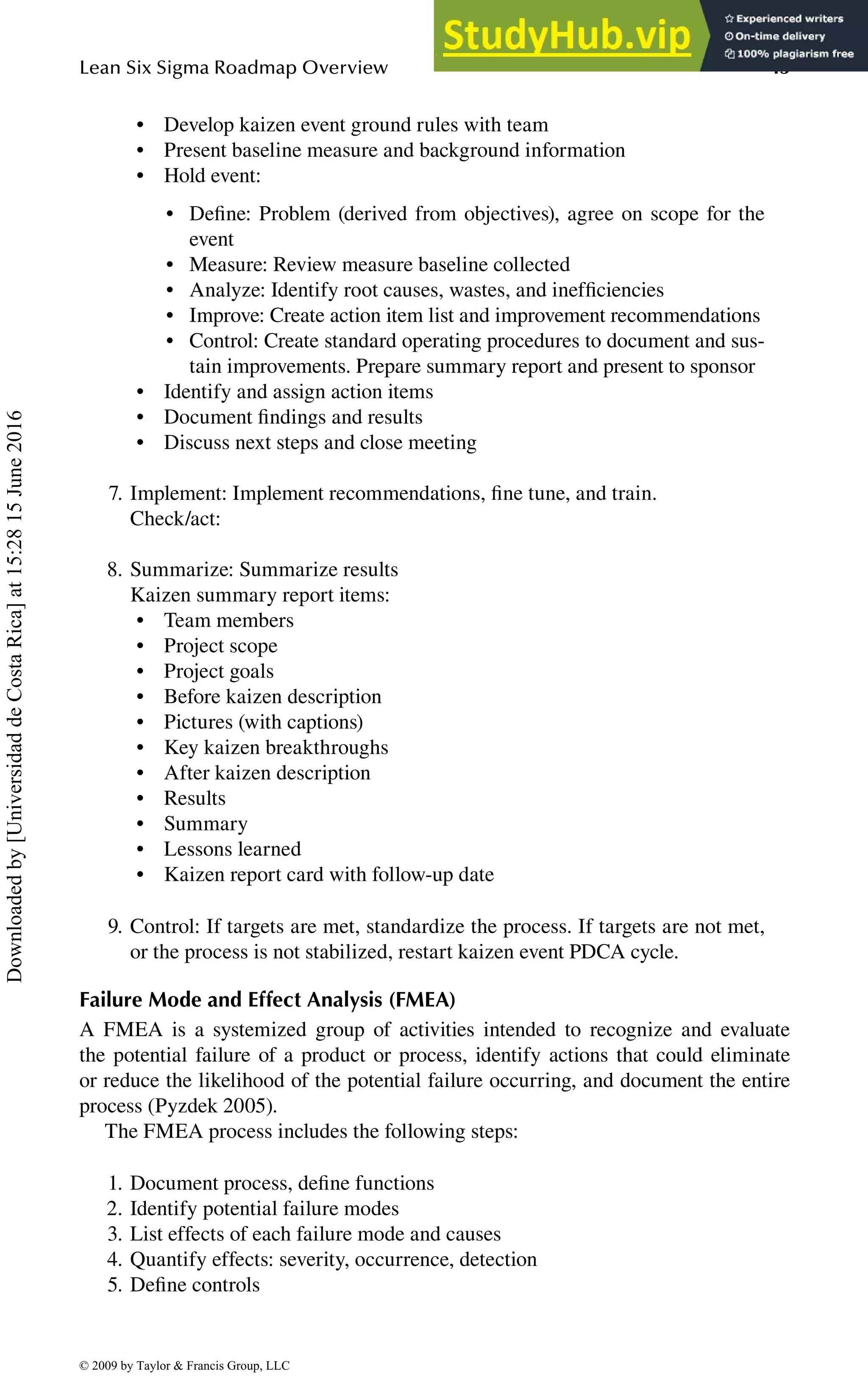 2 Lean Six Sigma Roadmap Overview | PDF