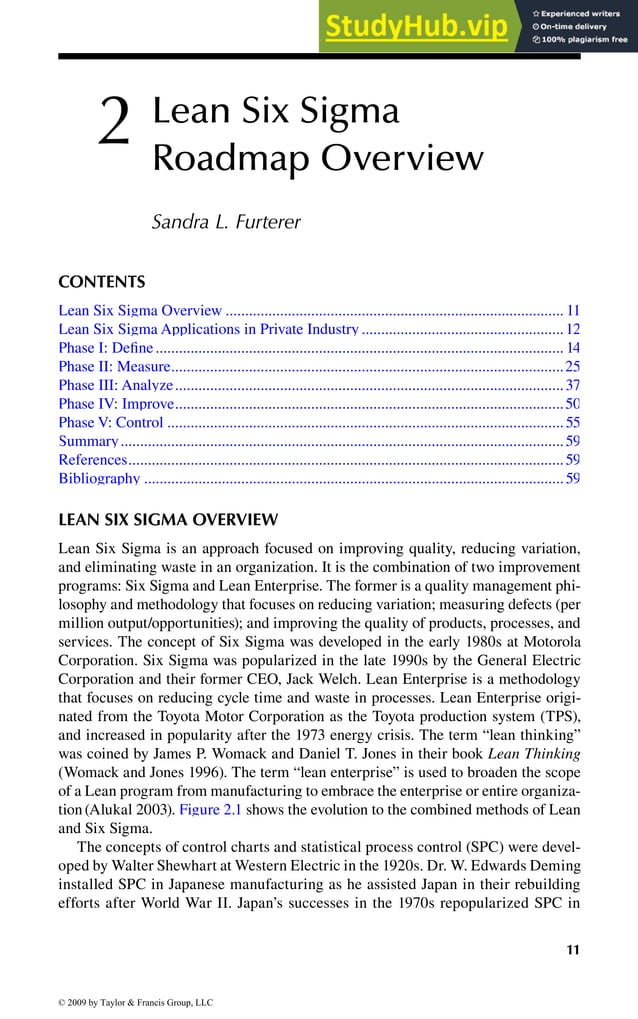 2 Lean Six Sigma Roadmap Overview
