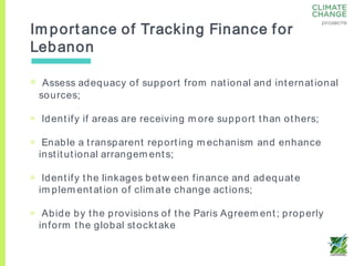 Lebanon and Tracking Climate Finance: status and capacity needs, Mary ...