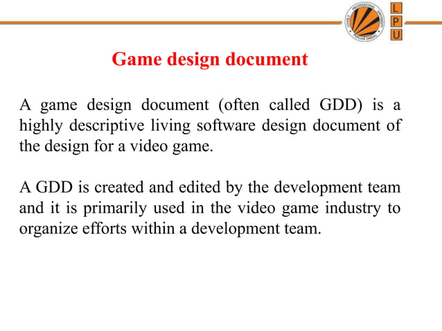 2 lecture (gdd, responsibilites, level of game) 18 1-2021 | PPT ...