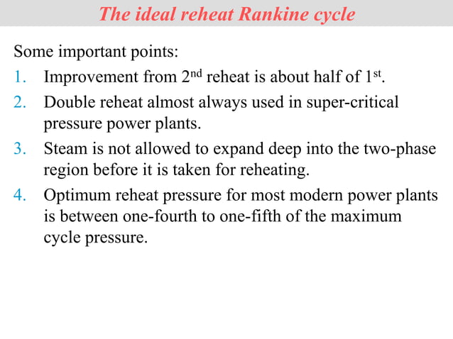 Ideal reheat rankine cycle | PPT