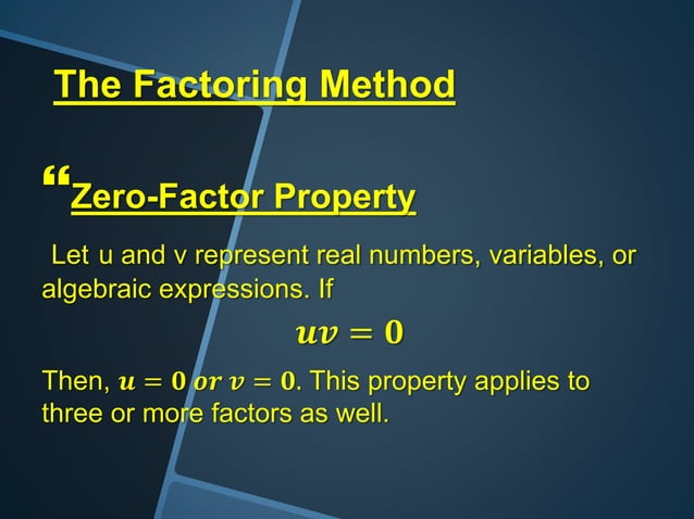2 lesson 1 the factoring method | PPT
