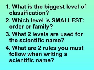 levels of classification 2010 | PPT
