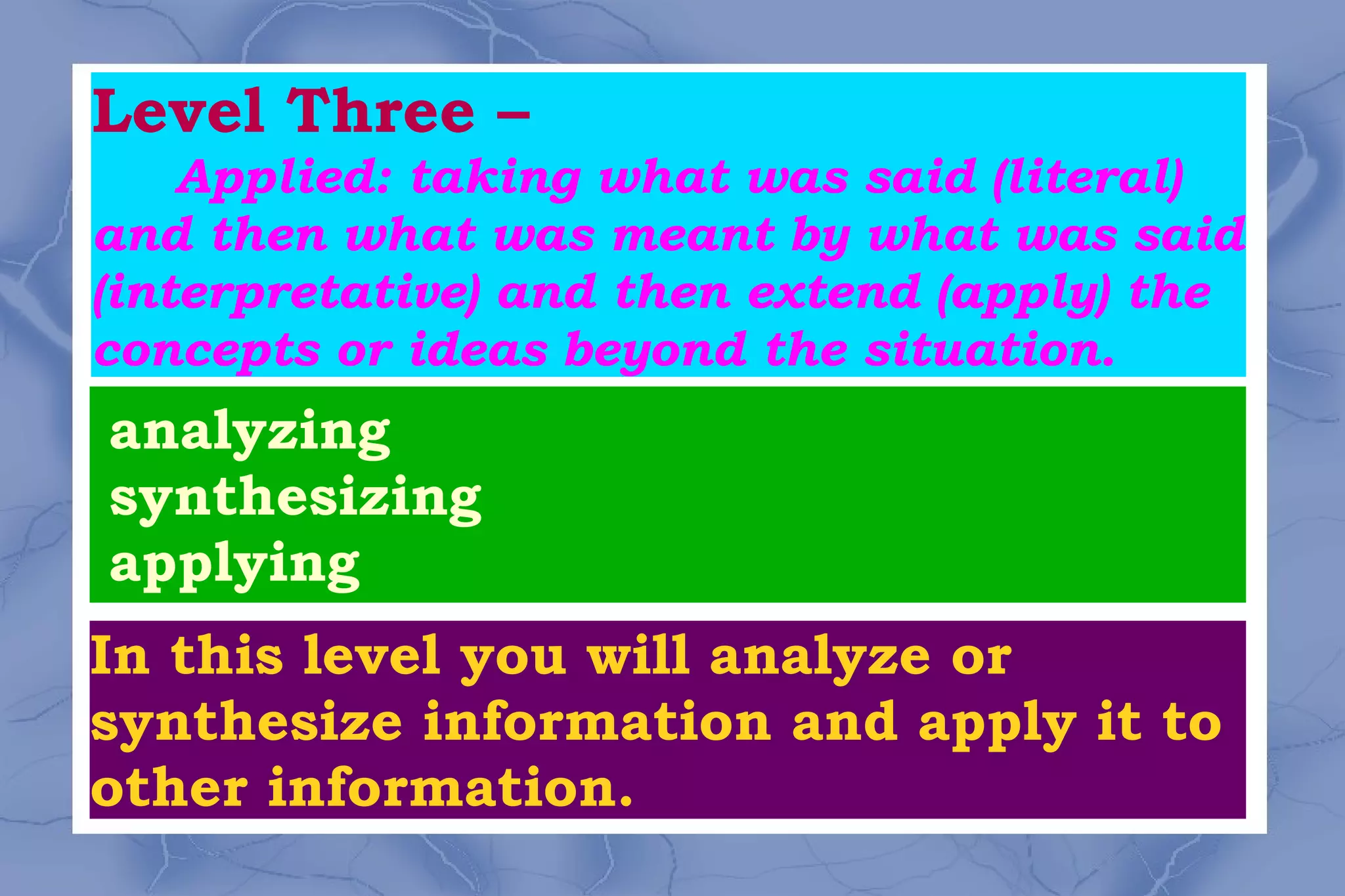 2 Levels Of Comprehension | ODP