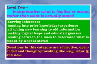 2 Levels Of Comprehension | ODP
