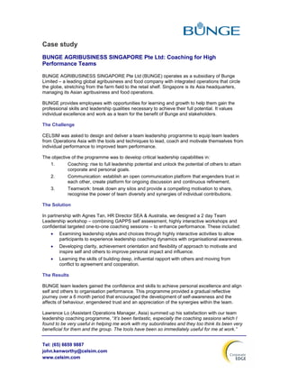 Bunge sg coaching for high performance teams | PDF