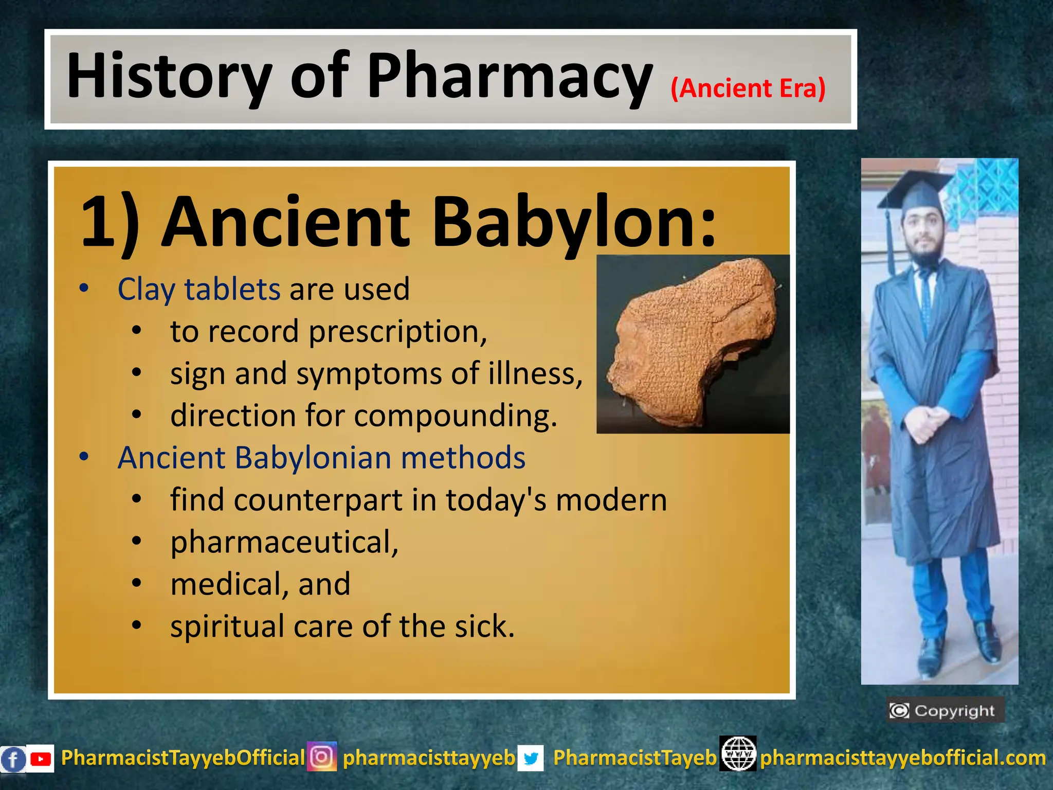 History of Pharmacy| L 2 |Ancient Era, Babylon | Pharmacy Lecture ...