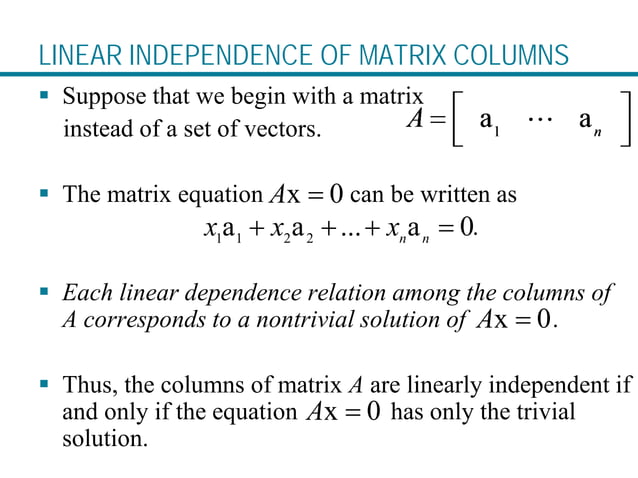 2 linear independence | PDF | Physics | Science