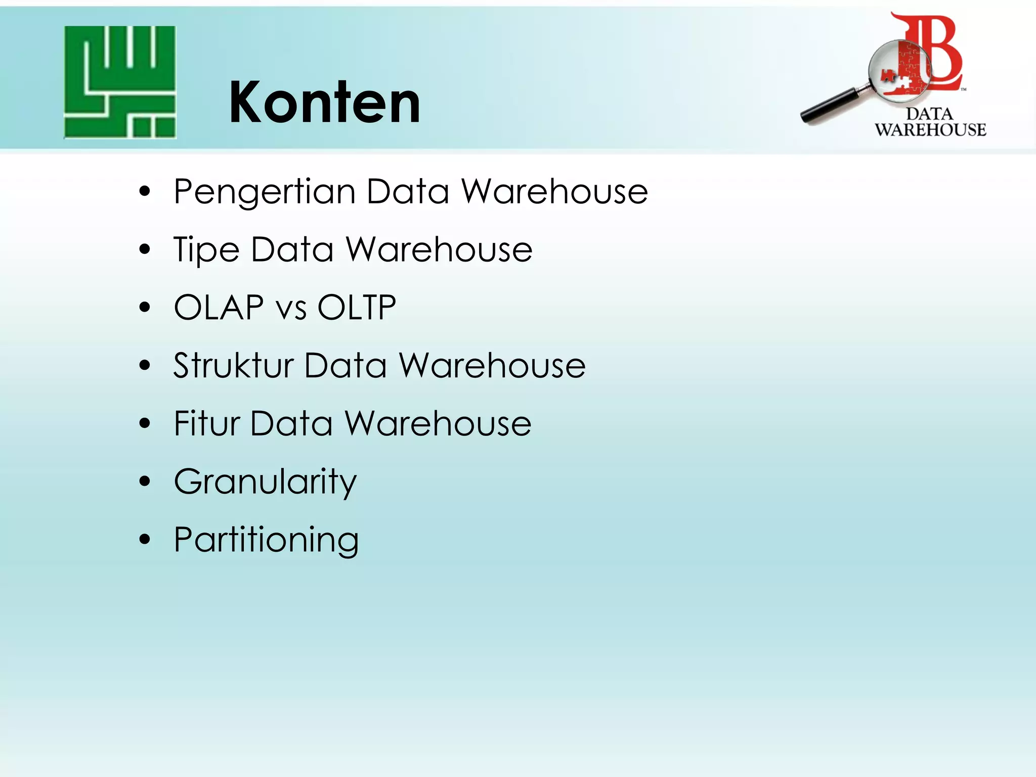 Lingkungan Data Warehouse | PDF