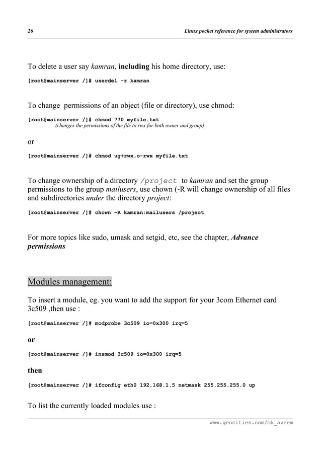 Linux Pocket Guide Command Pdf Operating Systems Computer