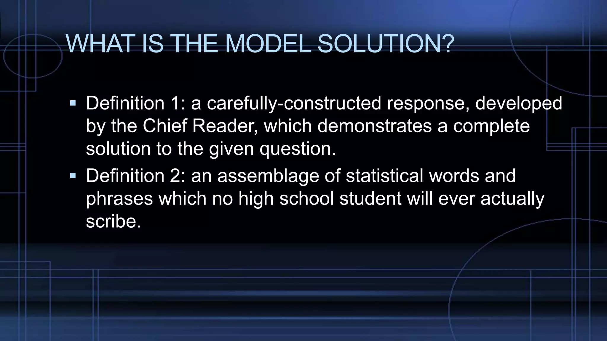 Assembling The Model Solution | PPT