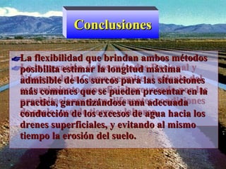 Longitud Máxima de los Surcos Para Evitar Erosión y Desbordamiento por ...