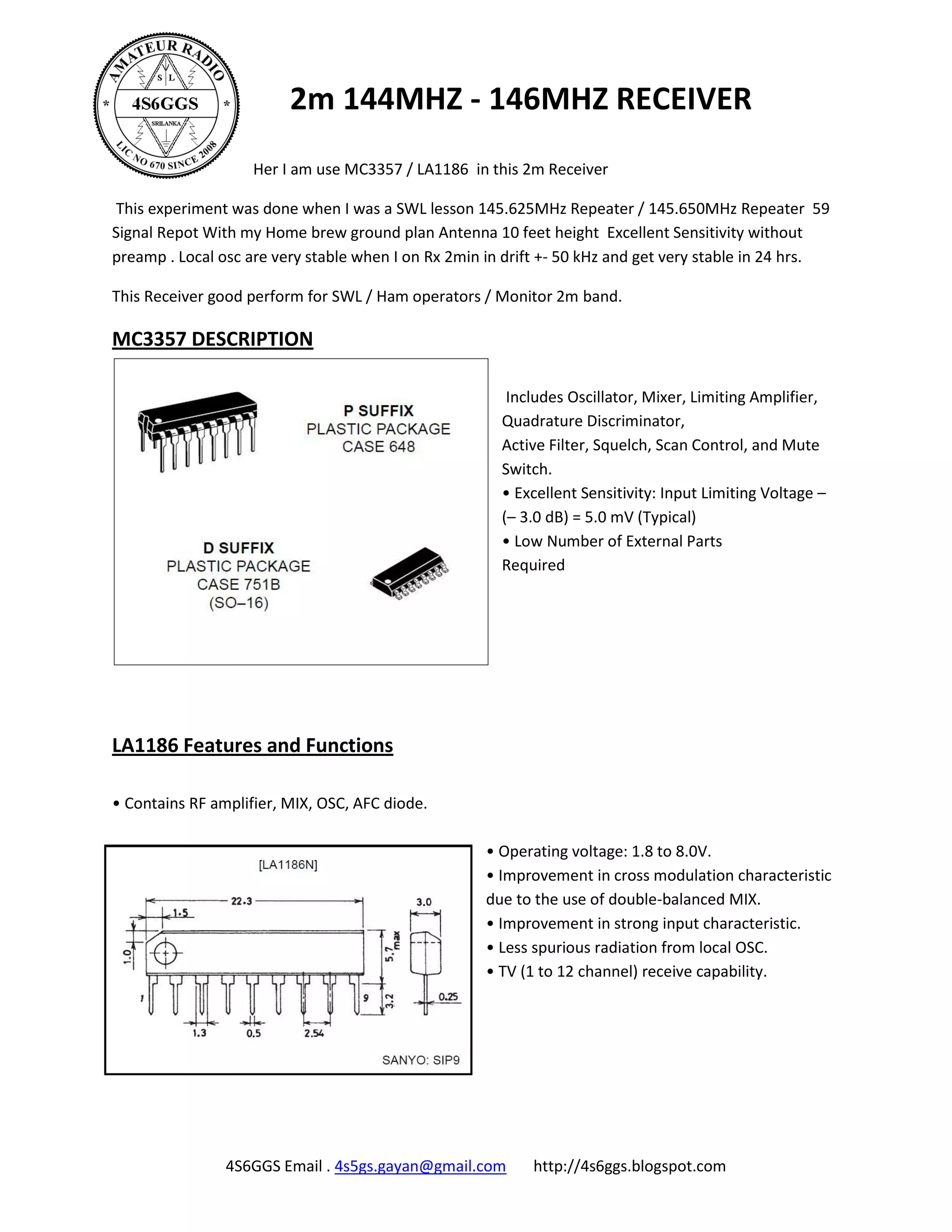 2m 144 mhz 146mhz receiver | PDF