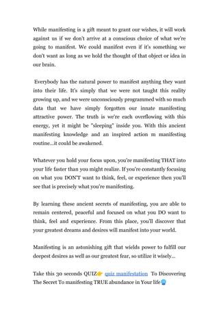 Manifesting With Visualization | PDF