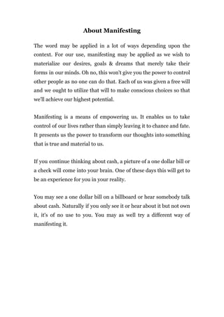 Manifesting With Visualization | PDF