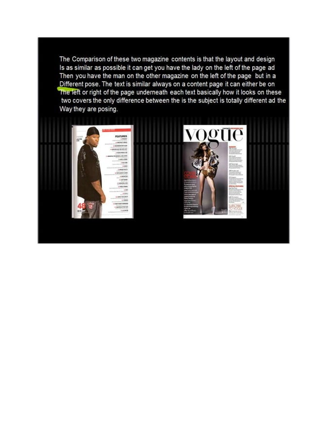 2 magazine contents comparison | DOCX
