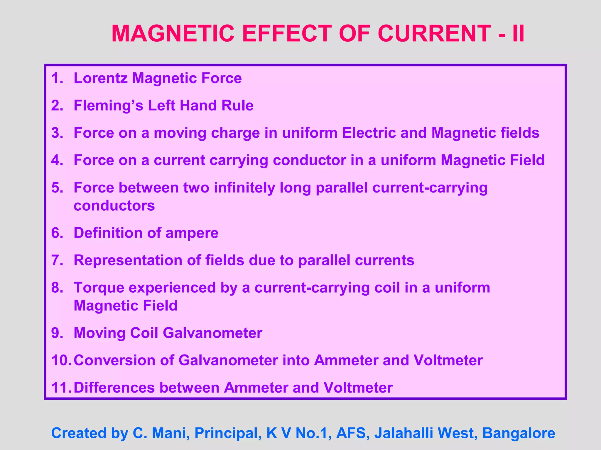 Magnetic Effects Of Current Class 12 Part-2 | PPT