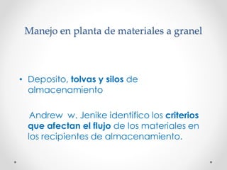 2 manejo en planta de materiales a granel parte 2 | PDF