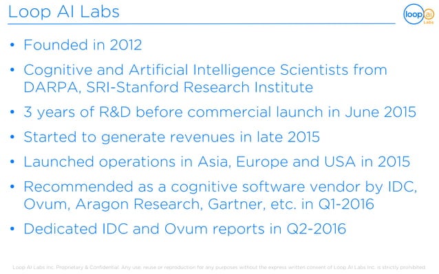 Mappatura delle eccellenze: Loop Ai Labs | PPT
