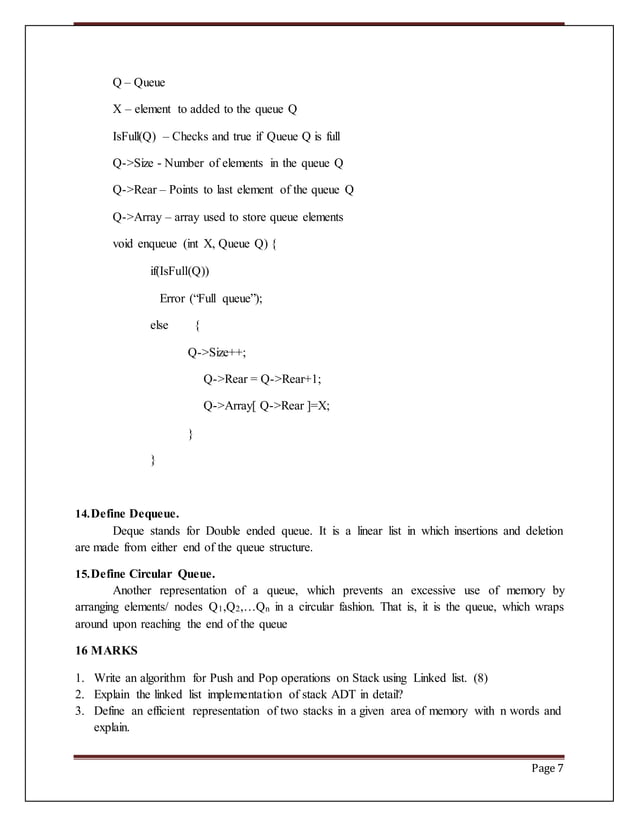 2 marks- DS using python | PDF