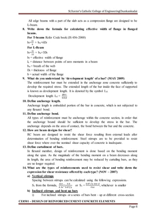 2 marks Question with Answer for Design of Reinforced Cement Concrete ...