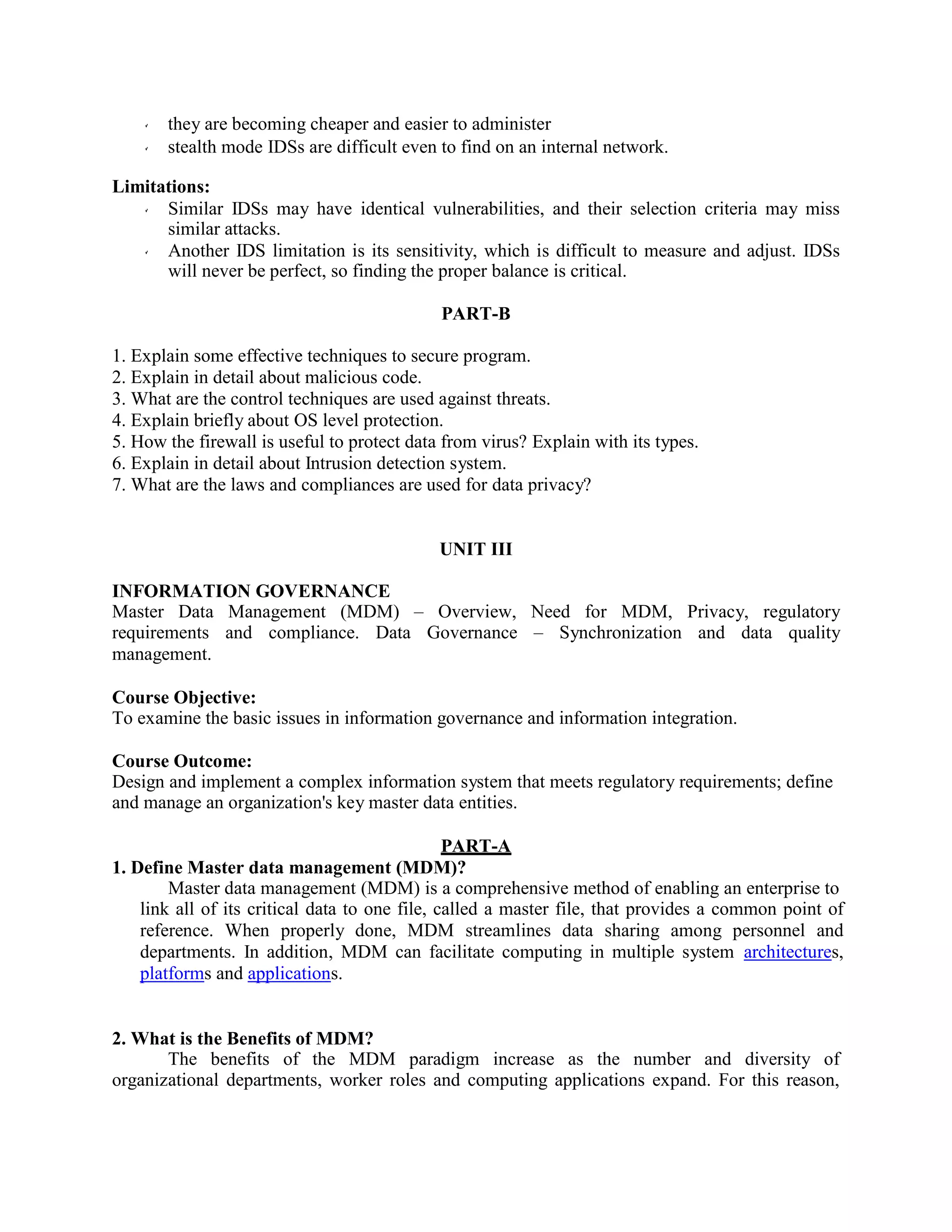 Information Management 2marks with answer | PDF