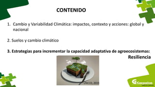 SUELOS: VARIABILIDAD Y CAMBIO CLIMÁTICO: impactos y acciones | PPTX