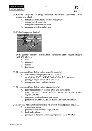 master soal ips sd 2020 paket 2 (1) | PDF