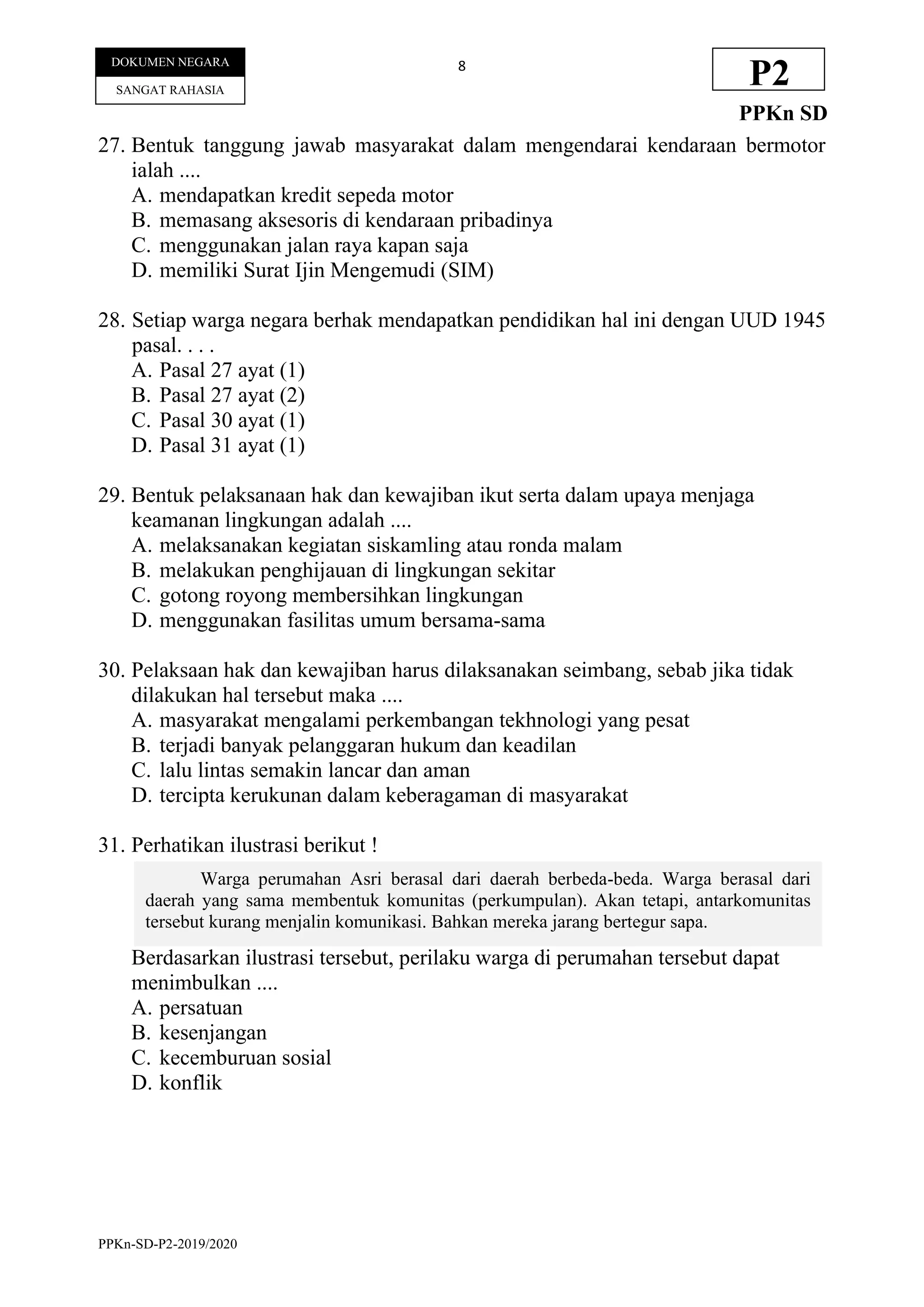 master soal ppkn paket 2 | PDF