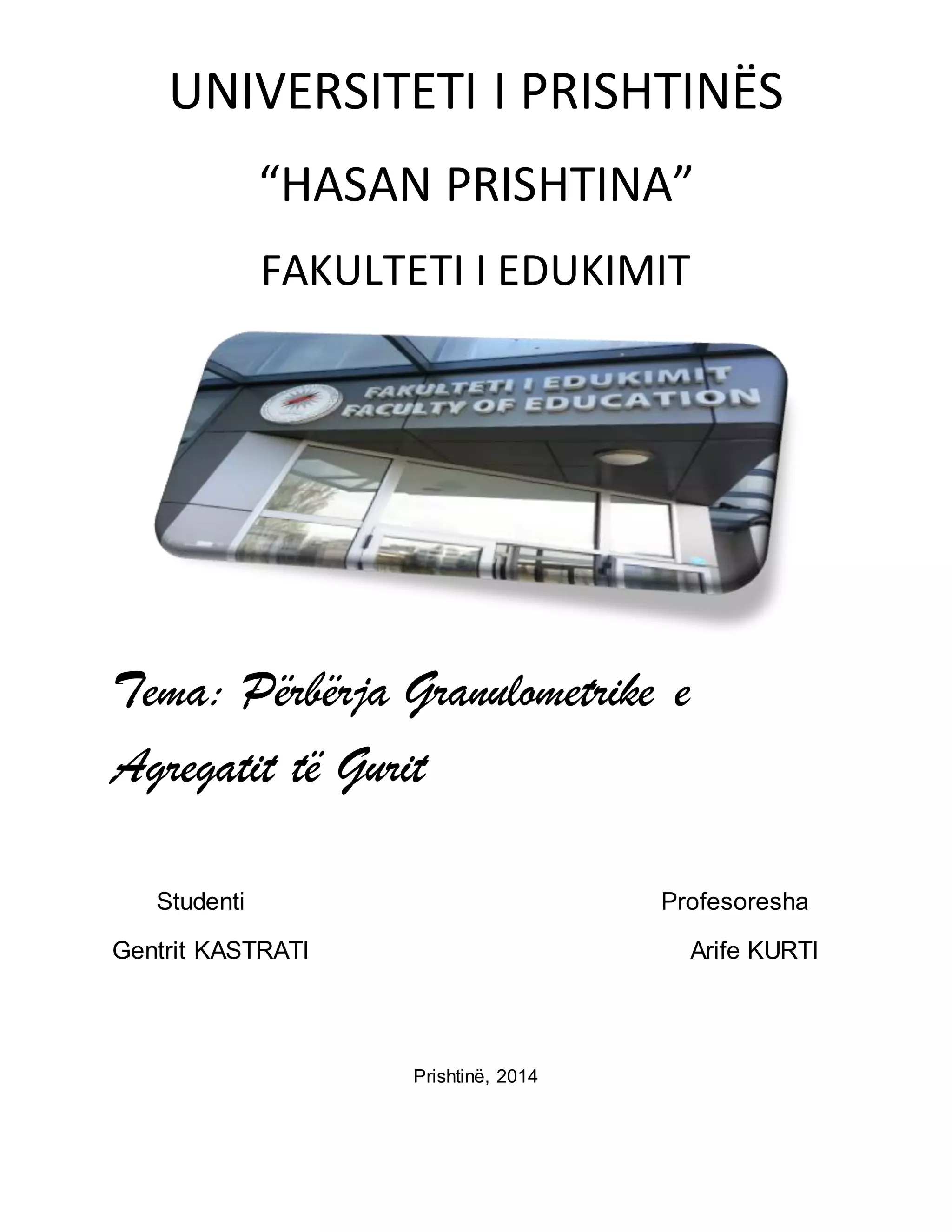 Gentrit Kastrati 2 materiale ndertimore p. granulometrike | PDF ...