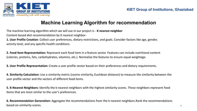 Mobile application for diet recall presentatiob | PPTX