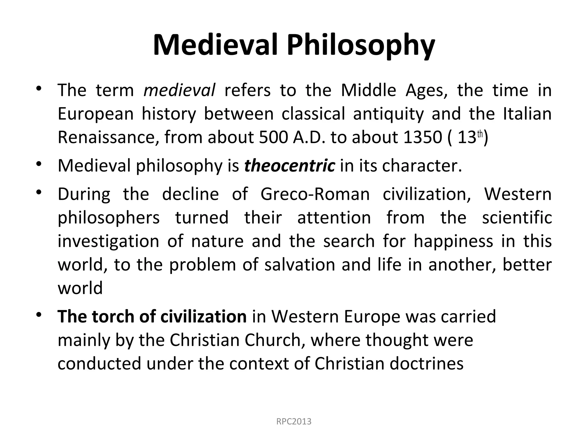 Medieval Philosophy | PPT