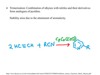 Metal alkyne compledes | PPT