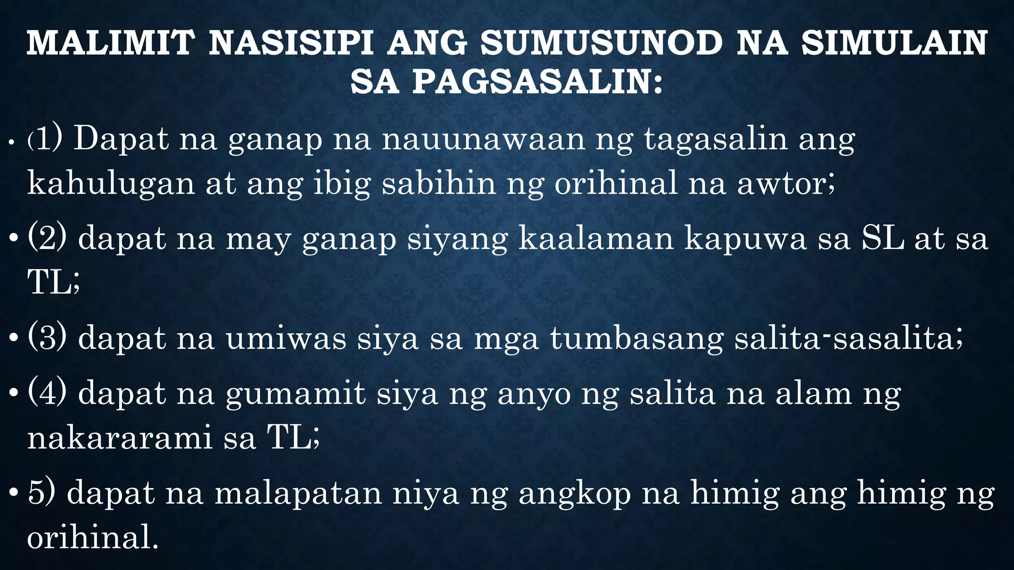 2 mga layunin sa pagsasalin | PPTX
