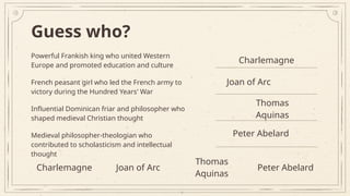 middle ages summary and activities for high school | PPT | Free Download