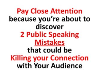 Public Speaking Mistakes | PPTX