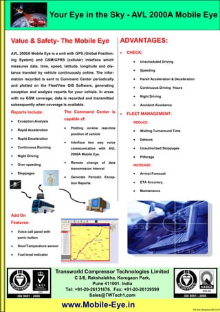 Mobile Eye - The Ultimate Fleet Management and Visibility System | PDF