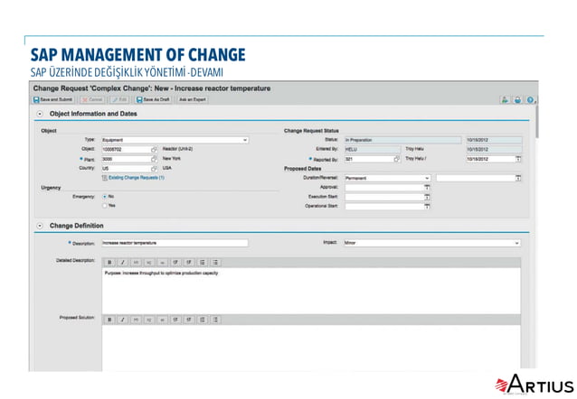SAP ile Değişiklik Yönetiminin Yeni Yüzü - SAP Management of Change | PPT