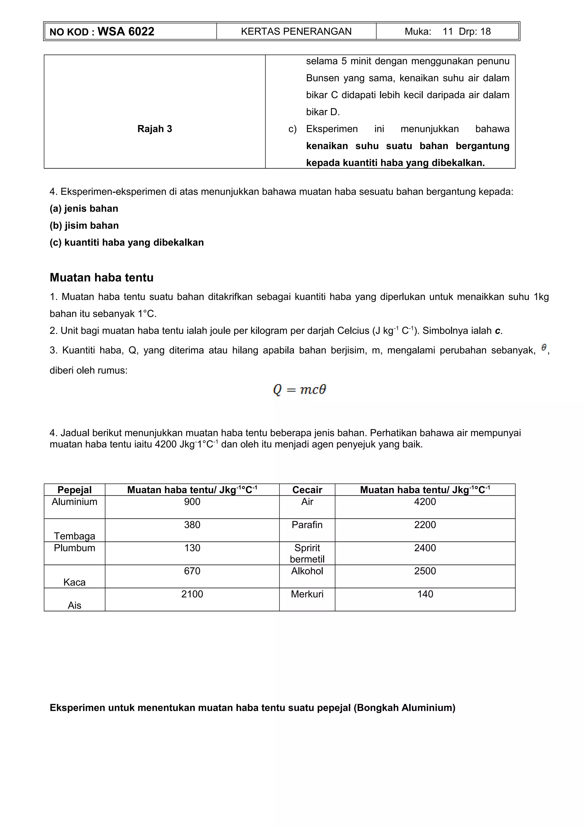 Kertas Penerangan Modul 2 Muatan Haba Tentu Sains Am 2 Diploma ...