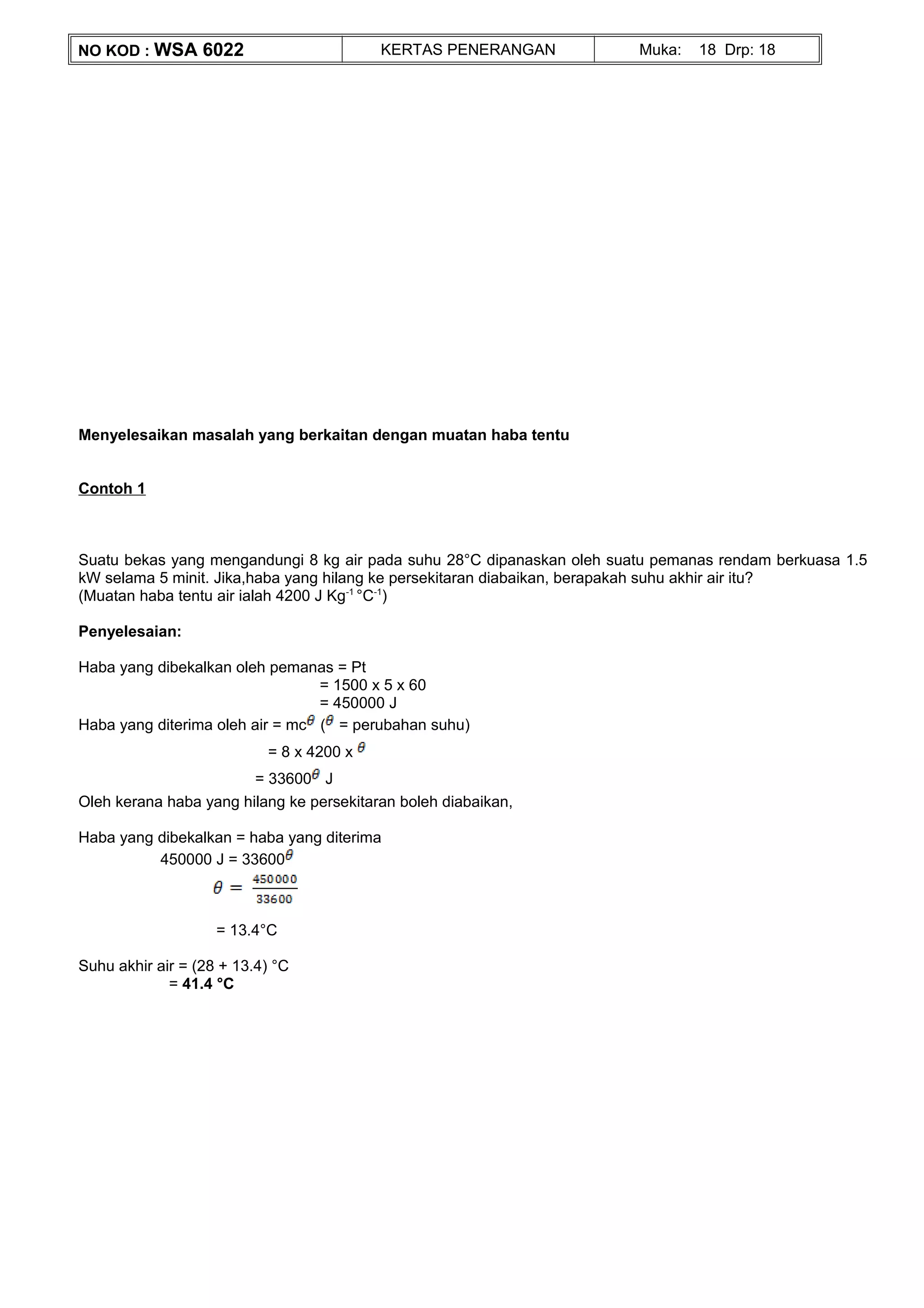 Kertas Penerangan Modul 2 Muatan Haba Tentu Sains Am 2 Diploma ...