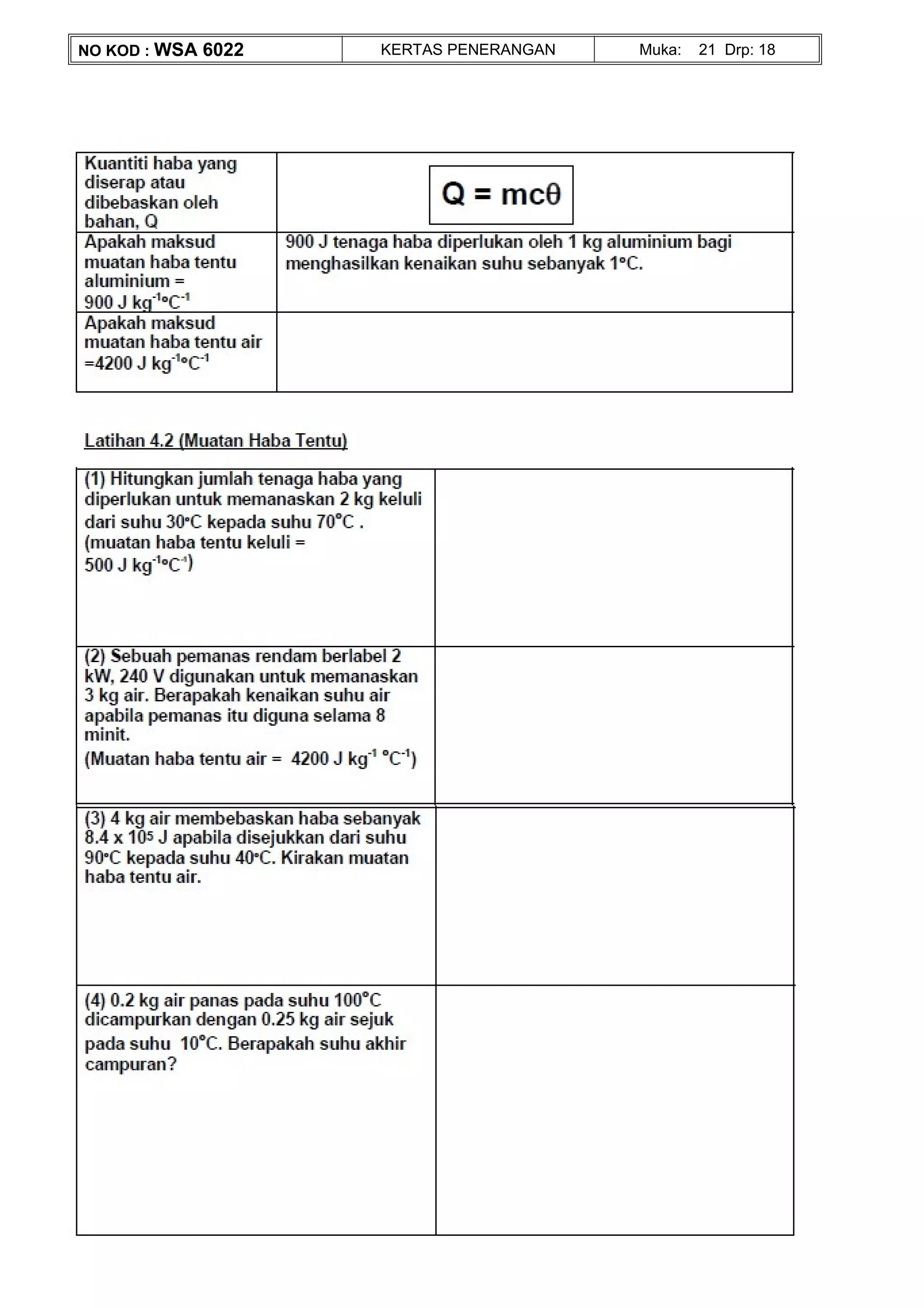Kertas Penerangan Modul 2 Muatan Haba Tentu Sains Am 2 Diploma ...