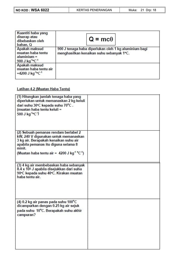 Kertas Penerangan Modul 2 Muatan Haba Tentu Sains Am 2 Diploma ...