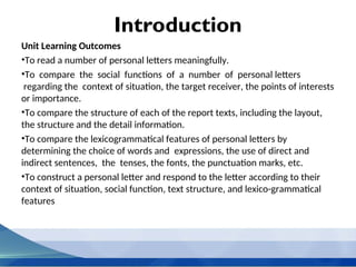 personal letters for student grade sma 1 | PPT