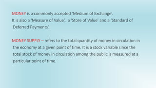 Money and Banking Class 12 | PPTX