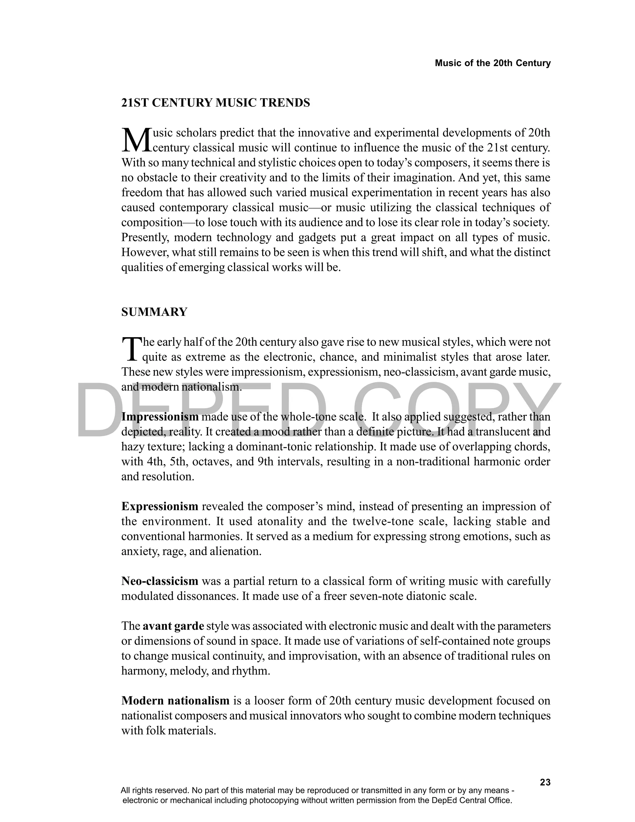 MAPEH MUSIC GRADE 10 LEARNER'S MODULE QTR 1 | PDF