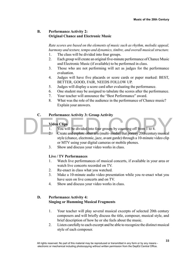 MAPEH MUSIC GRADE 10 LEARNER'S MODULE QTR 1 | PDF